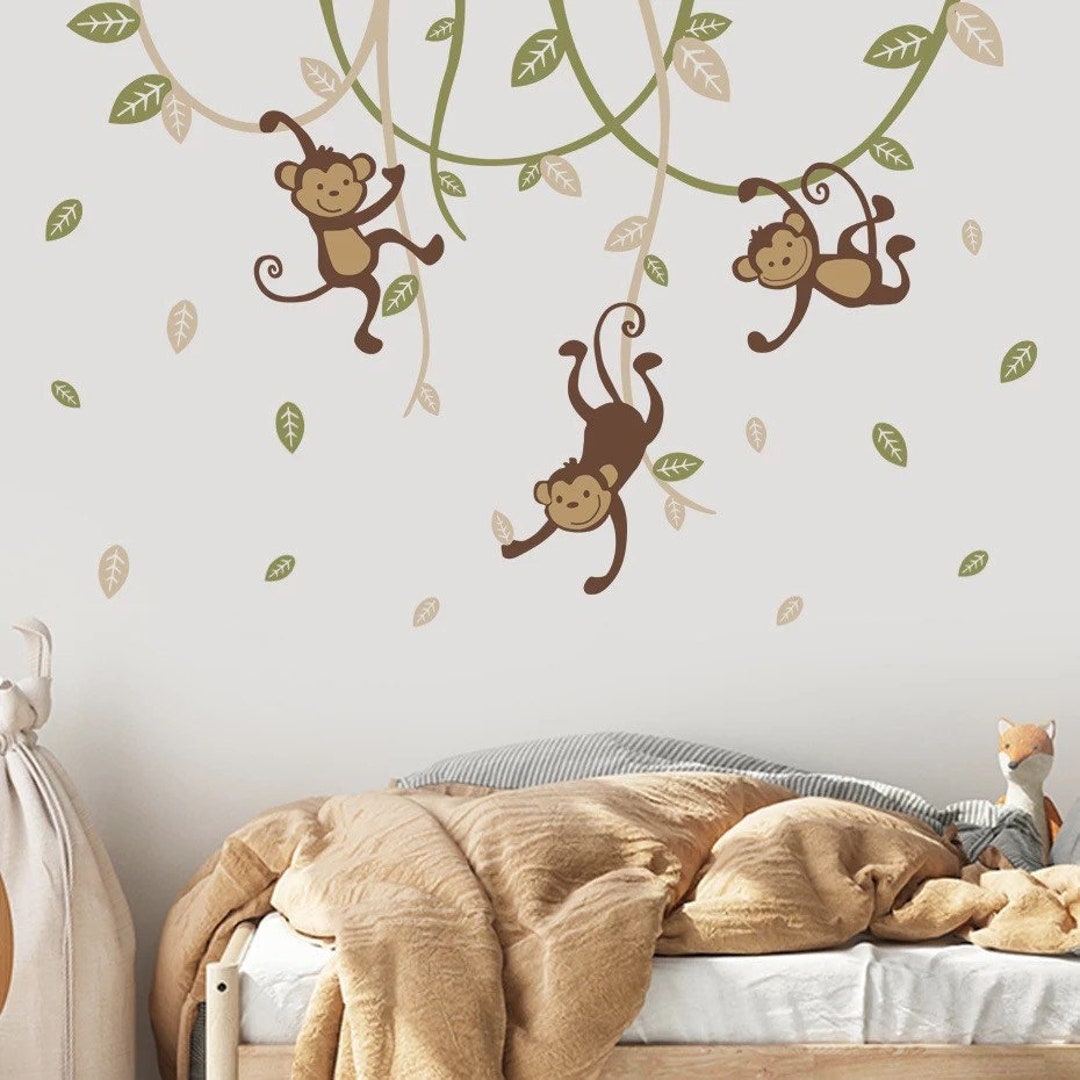 Swaying Monkeys Wall Stickers and Decals - Etsy