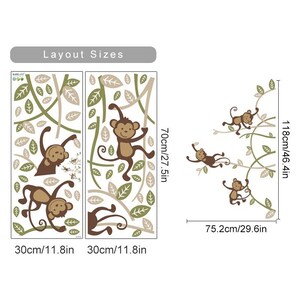Swaying Monkeys Wall Stickers and Decals - Etsy