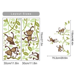 Swaying Monkeys Wall Stickers and Decals - Etsy