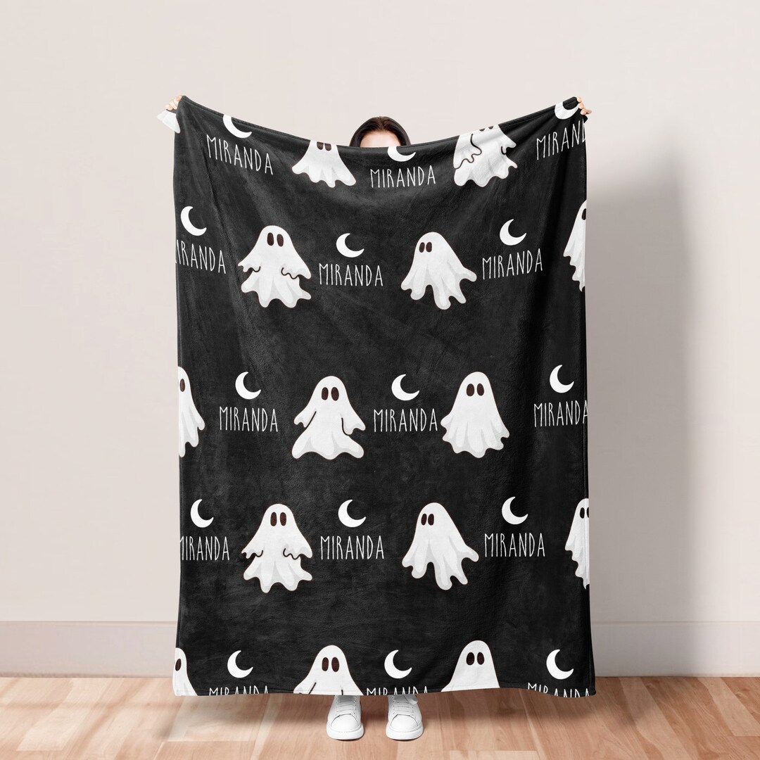 White Ghost Halloween Blanket Personalized Name Baby Blanket - Etsy