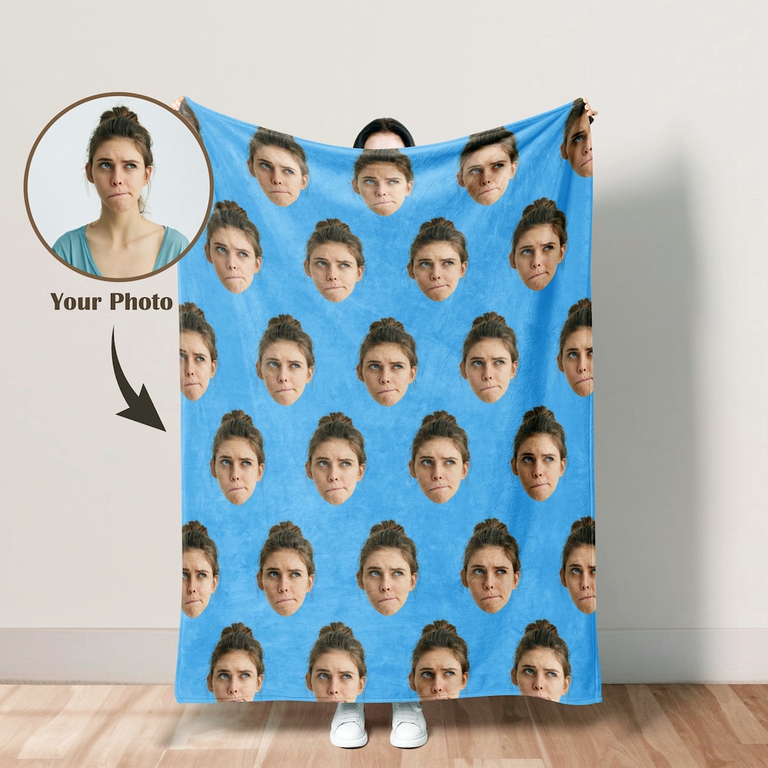 Personalized Face Blanket,custom Blanket,customized Blanket With Your ...