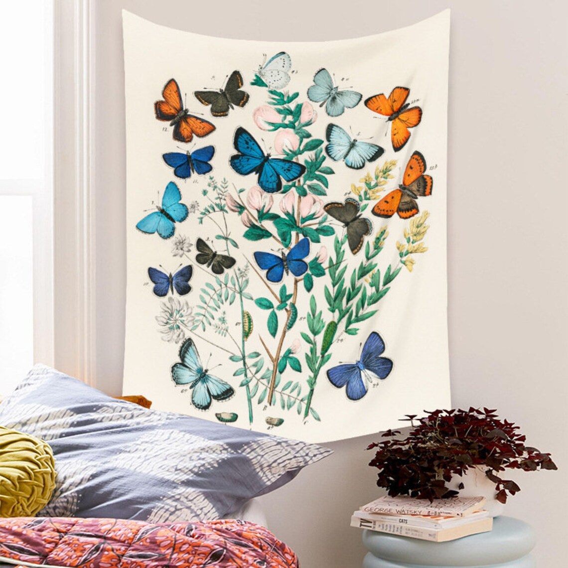 Butterflies Tapestry Aesthetic Bohemian Tapestry Wall Hanging - Etsy