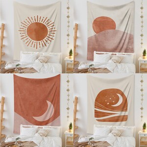 Sun Moon Bohemian Tapestry Aesthetic, Tapestry Wall Hanging Vintage ...