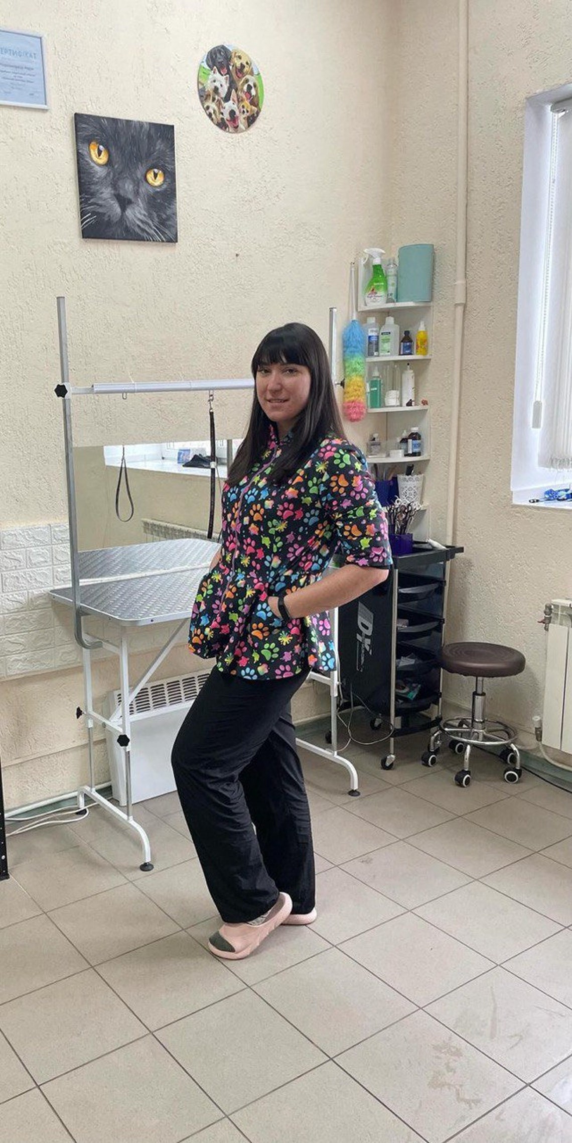 Groomer Women Suit Blouse & Pants Print Dog Grooming Apparel - Etsy