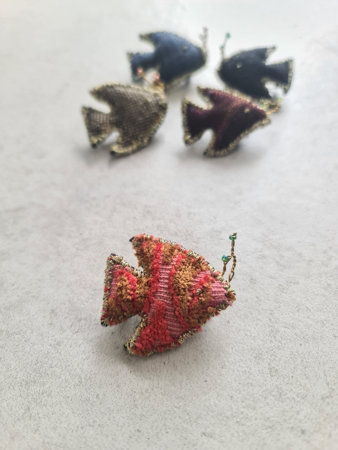 SEA FISH BROOCH, Designer Brooch, Handstitched Small Fish Brooches ...