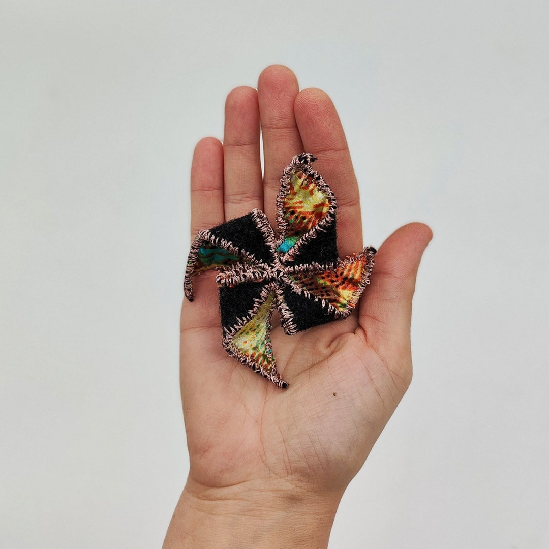 HANDSEWED BROOCH, WINDMILL Brooch, Statement Playful and Fun Windmill ...