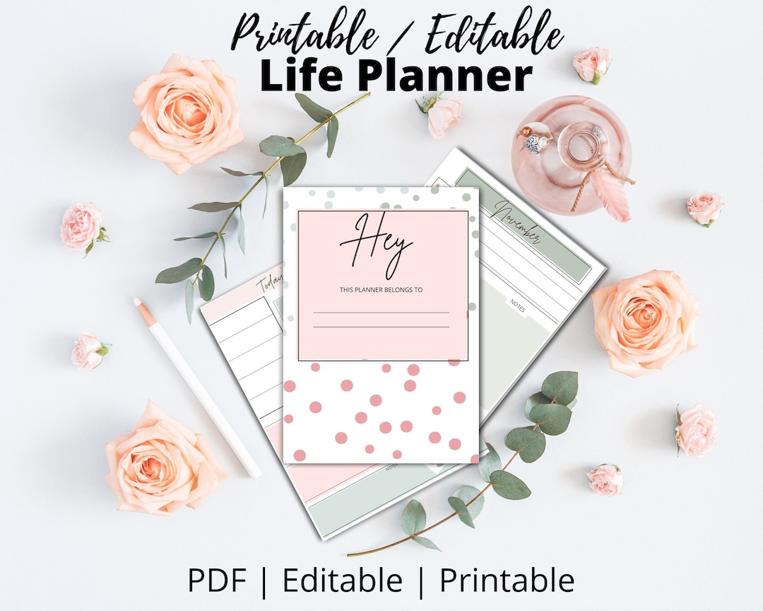 Digital Life Planner, Printable Planner, Daily Planner, Monthly Planner ...