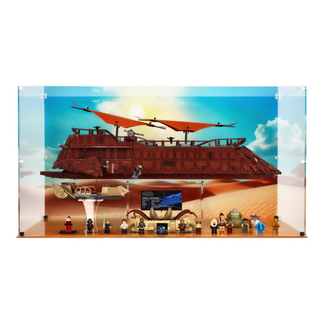 UNIQUEDISPLAY Display Case for Lego 75396-7 Jabba's Sail Barge & Desert ...