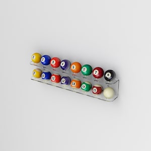 Billiard Ball Rack / Organizer Wall Mounted Pool Ball Holder / Cue Rack ...