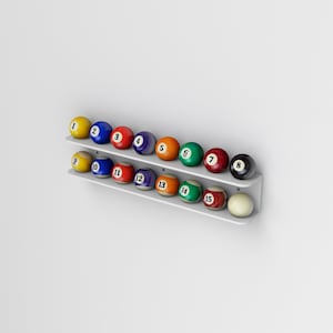 Billiard Ball Rack / Organizer Wall Mounted Pool Ball Holder / Cue Rack ...