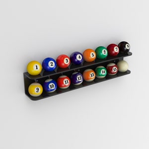 Billiard Ball Rack / Organizer Wall Mounted Pool Ball Holder / Cue Rack ...