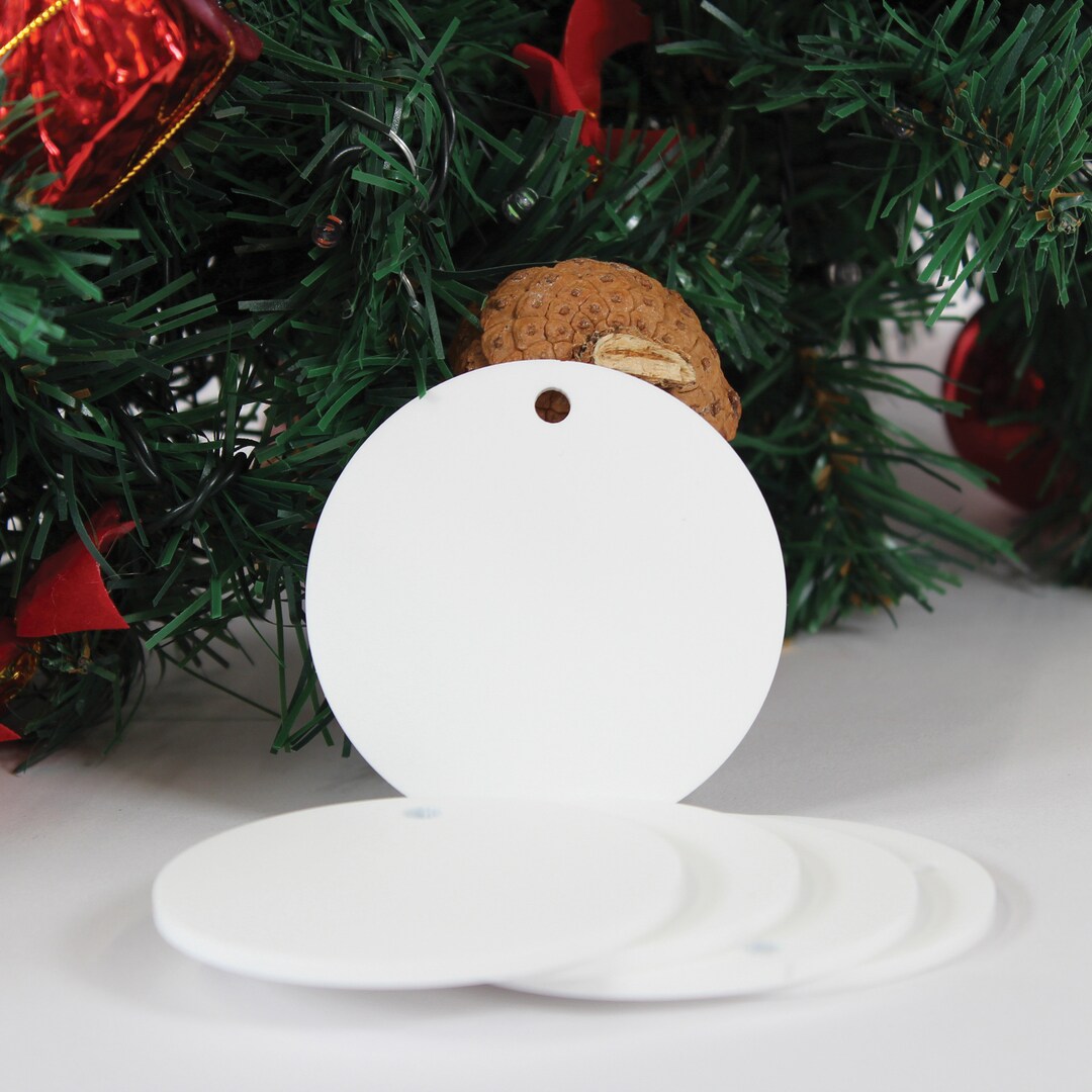 50pcs 75mm - 3mm Thick Disc Craft Blank Acrylic / Perspex Bauble White ...