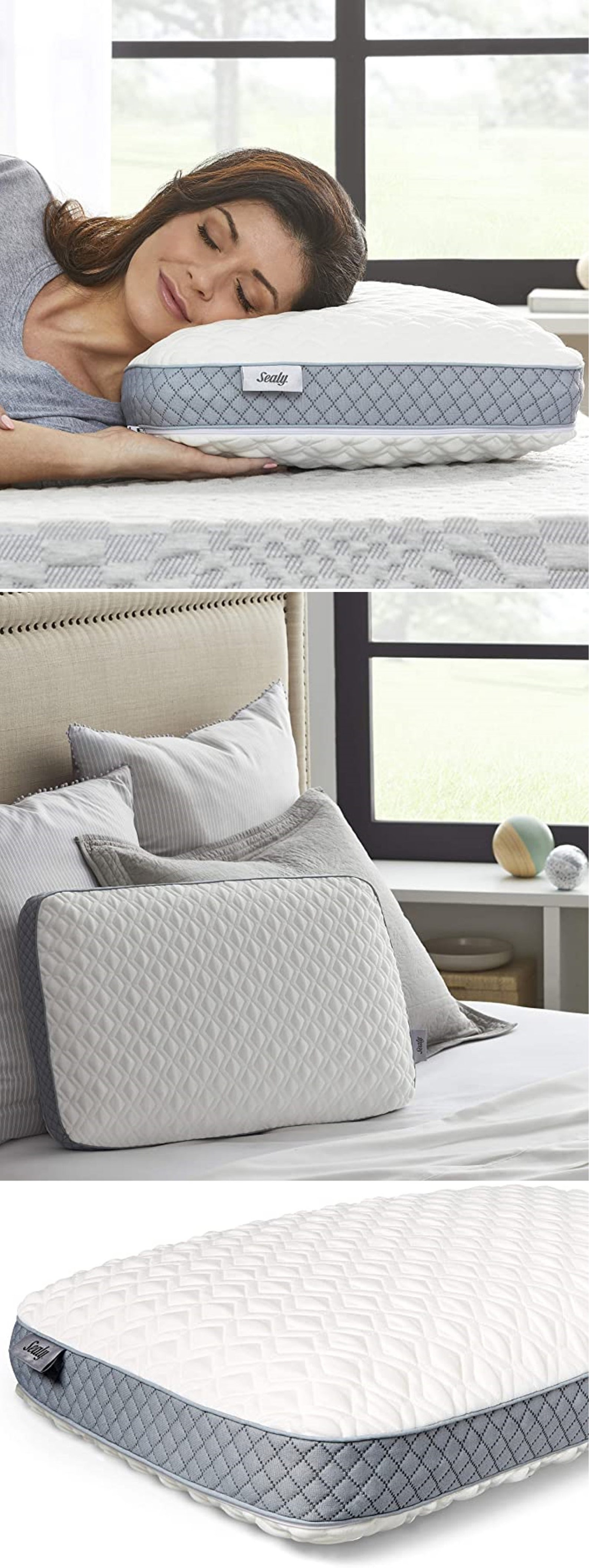 Sealy Molded Memory Foam Pillow Standard White Grey | Etsy Sealy Molded Memory Foam Pillow Standard White Grey | Etsy