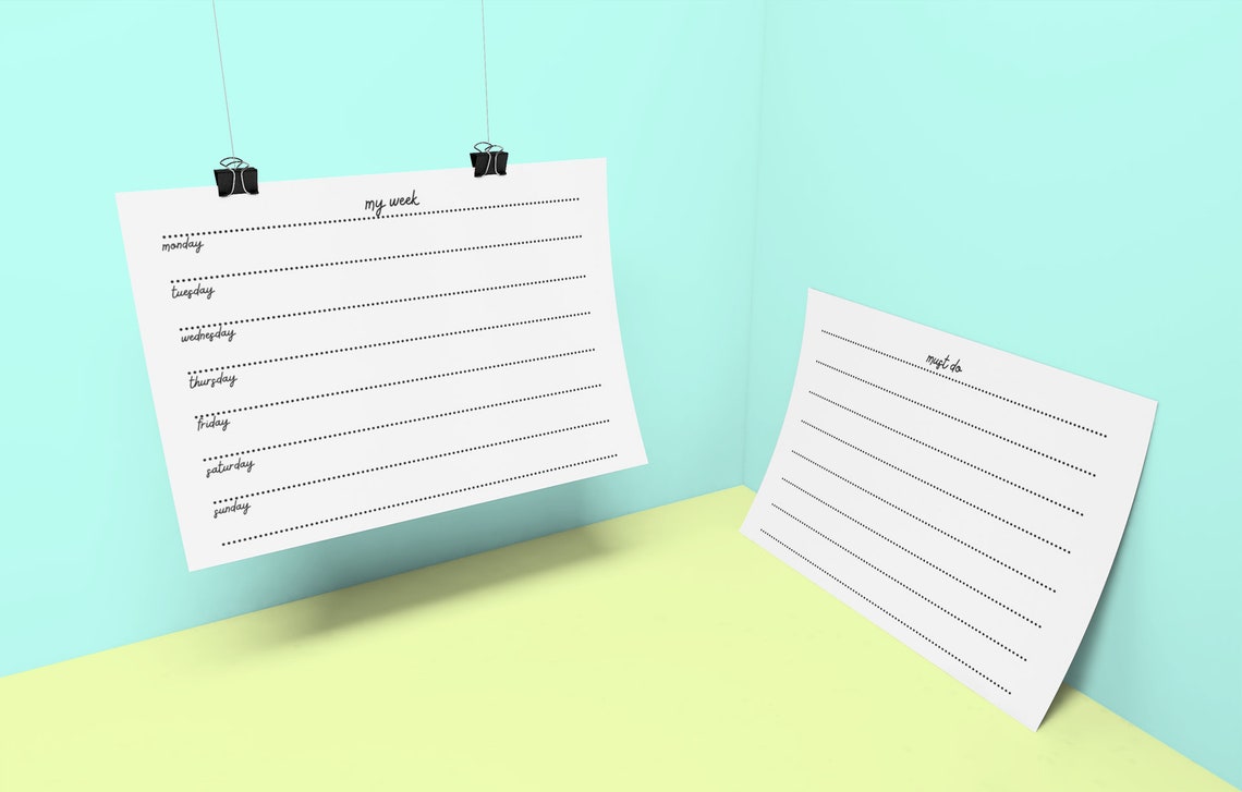 My Week Printable Planner With Must Do Notes Page PDF and PNG - Etsy