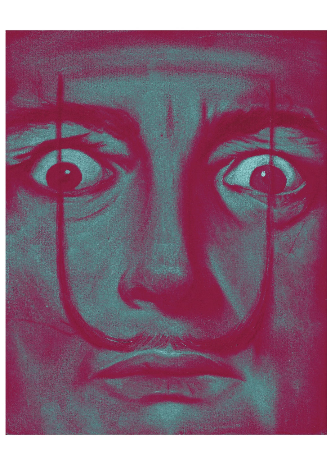 Professional Print Hand Drawn Portrait of Salvador Dali - Etsy