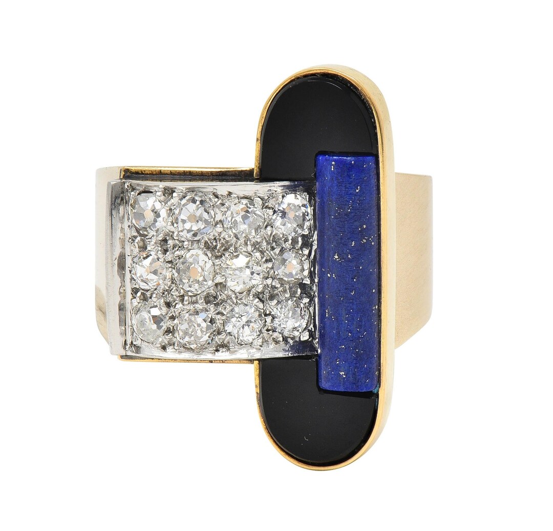 Raymond Templier Art Deco French Diamond Platinum 18k Gold Vintage Ring ...