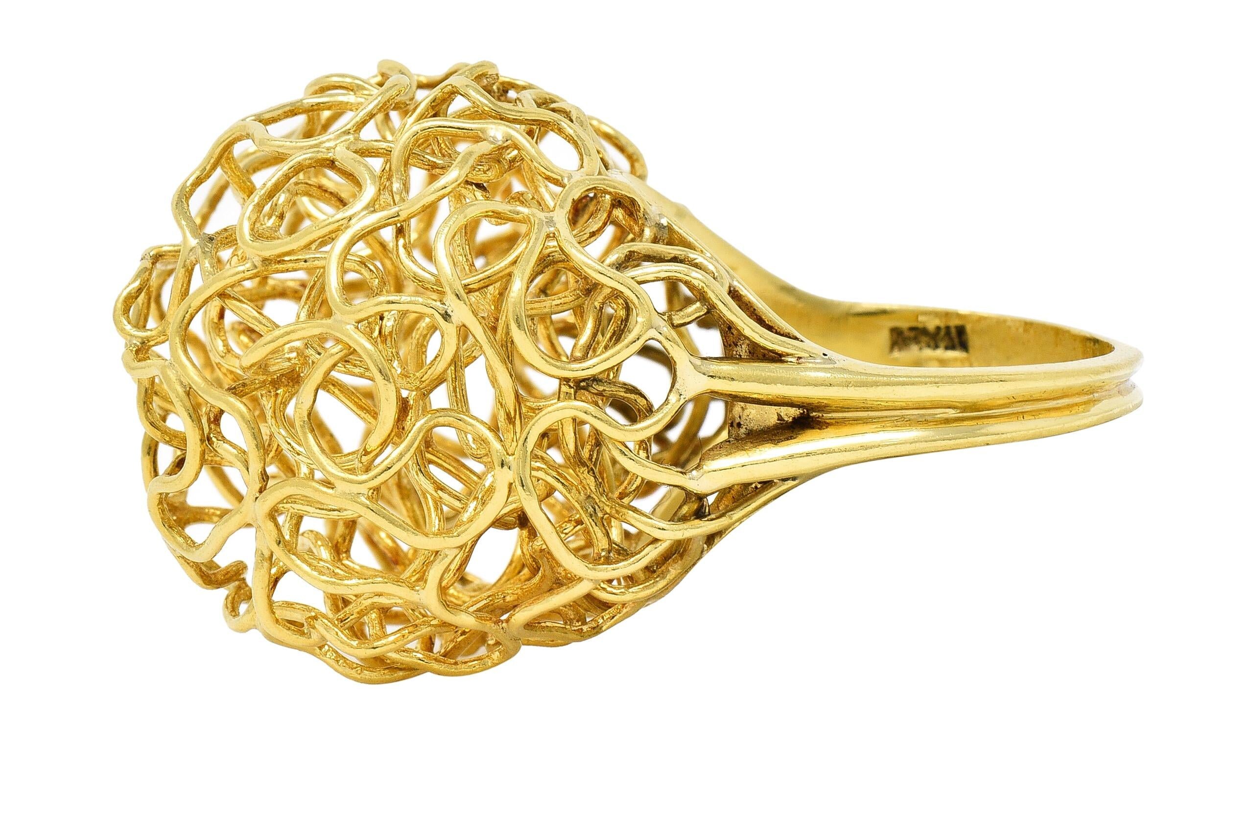 Modernist 18 Karat Yellow Gold Domed Wire Vintage Ring - Etsy