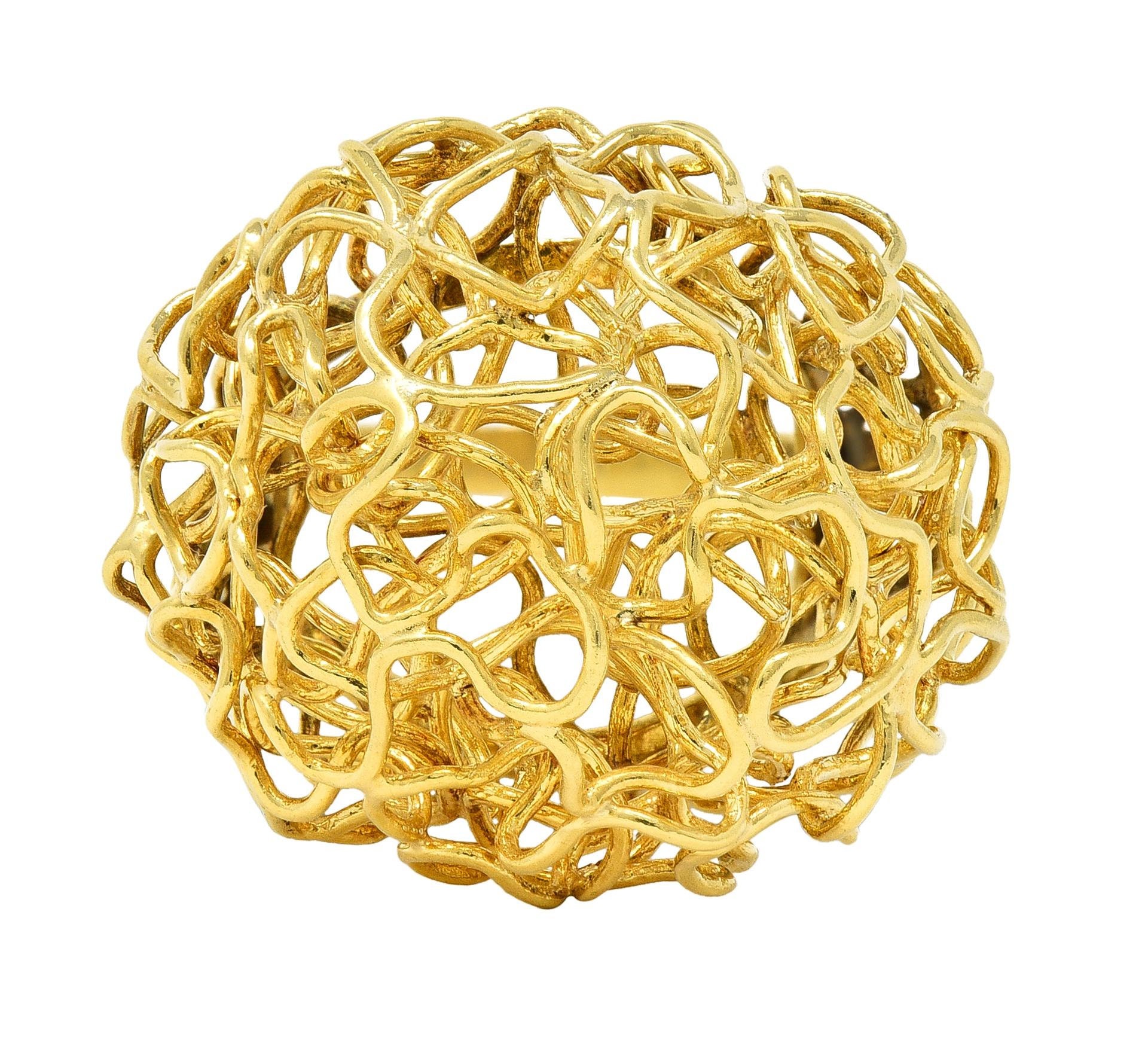 Modernist 18 Karat Yellow Gold Domed Wire Vintage Ring - Etsy