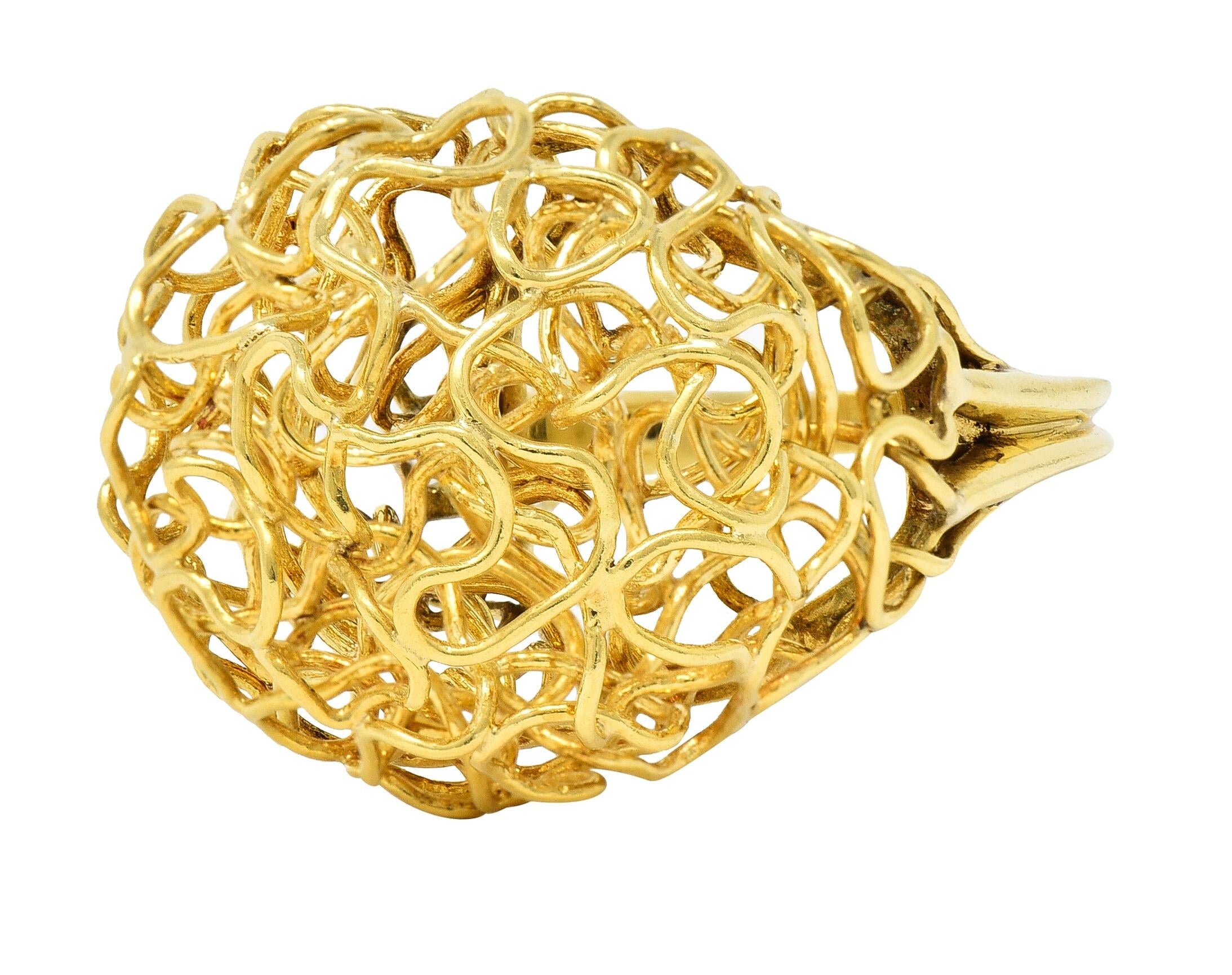 Modernist 18 Karat Yellow Gold Domed Wire Vintage Ring - Etsy