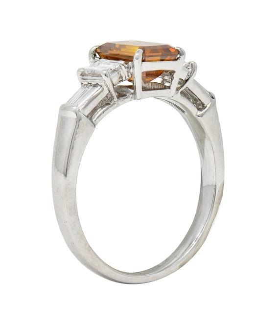 Contemporary Fancy Orange Brown Diamond Platinum Five… - Gem