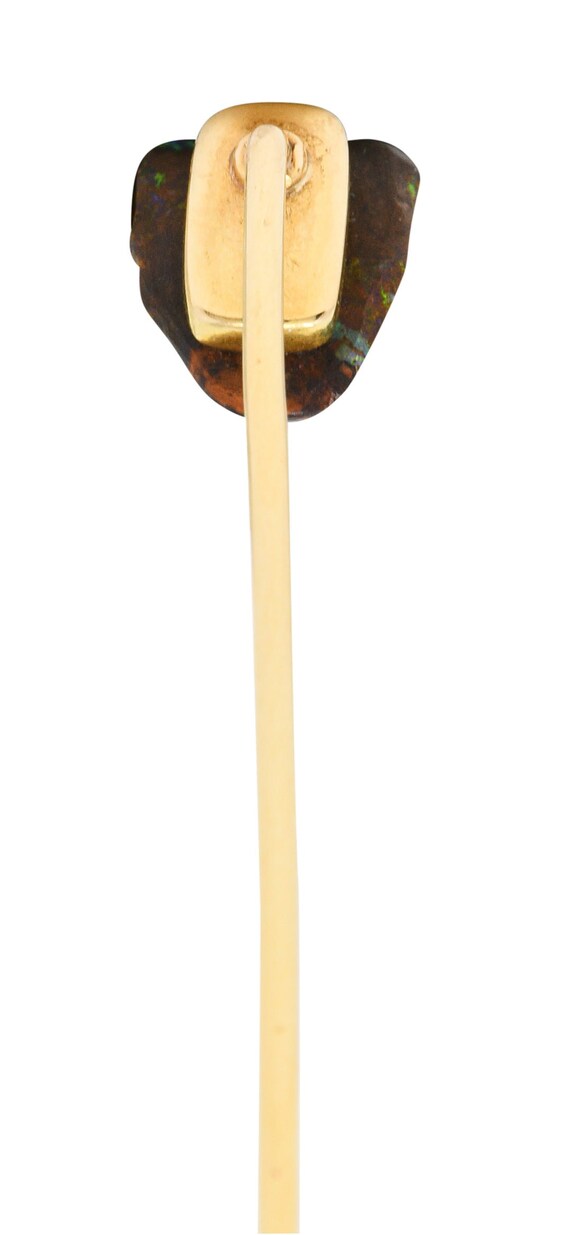 Victorian Carved Boulder Opal 14 Karat Gold Stickpin - Gem