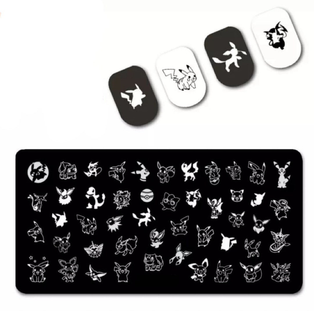 Pokemon Nail Stamp Plate for DIY Manicure Nail Art Stamping Tool ...