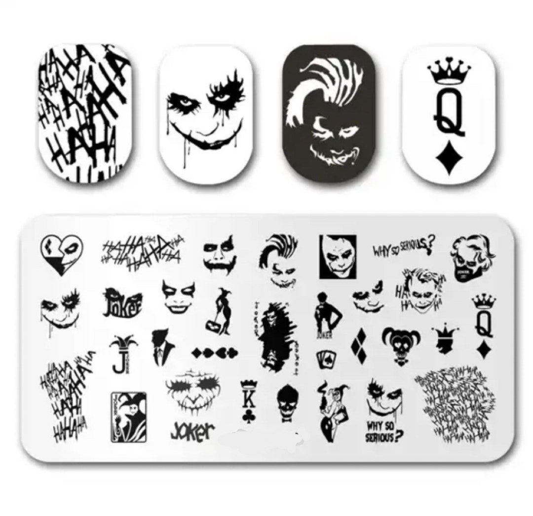 Joker for Nails Stamp Plate for DIY Manicure Art Nail Stamping Tool ...