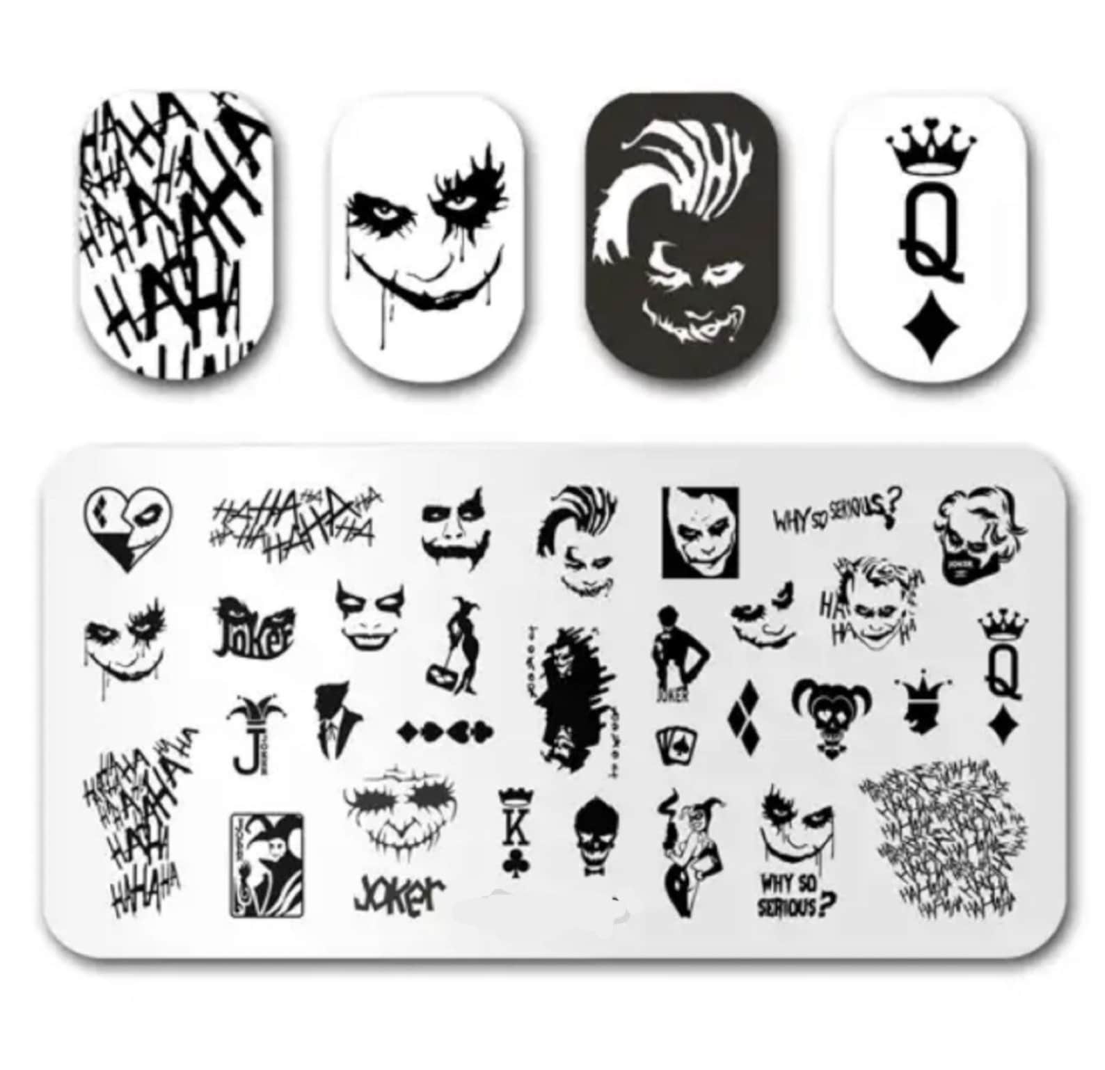 Joker for Nails Stamp Plate for DIY Manicure Art Nail Stamping Tool ...