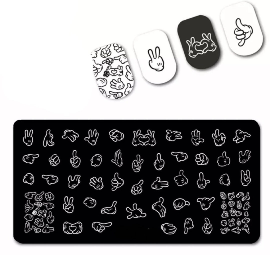 Sign Language Nail Stamp Plate for DIY Manicure Nail Art Stamping Tool ...
