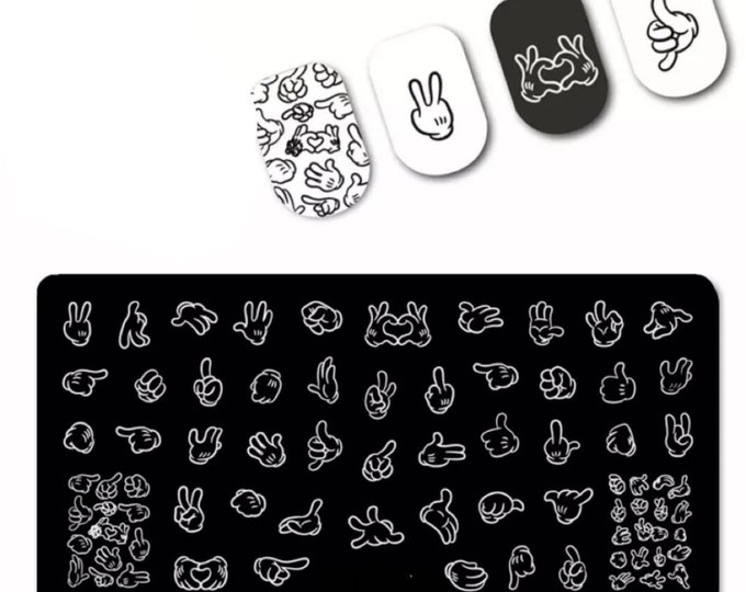 Sign Language Nail Stamp Plate for DIY Manicure Nail Art Stamping Tool ...