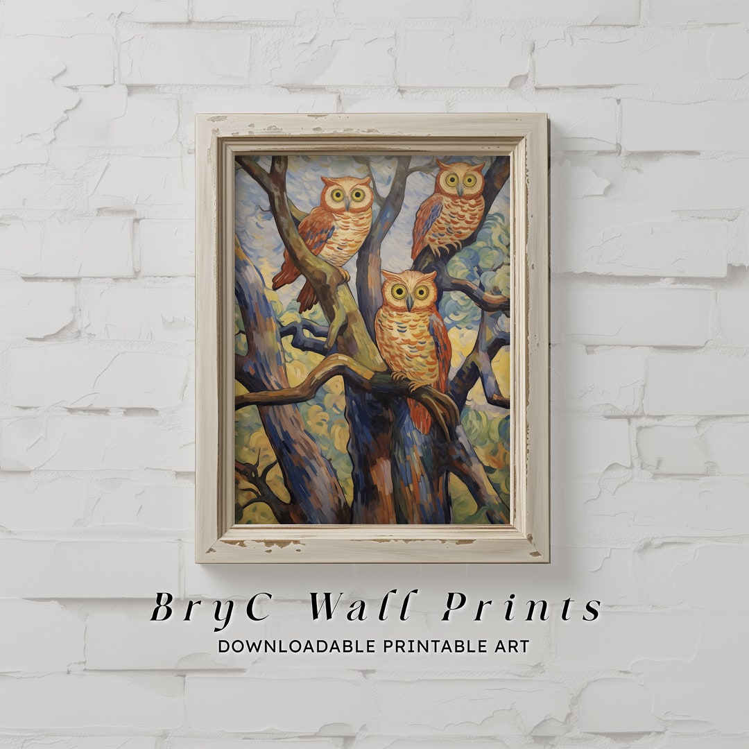 Vintage Wall Art Owl Print Vintage Owl Art Exotic Bird Art Printable ...