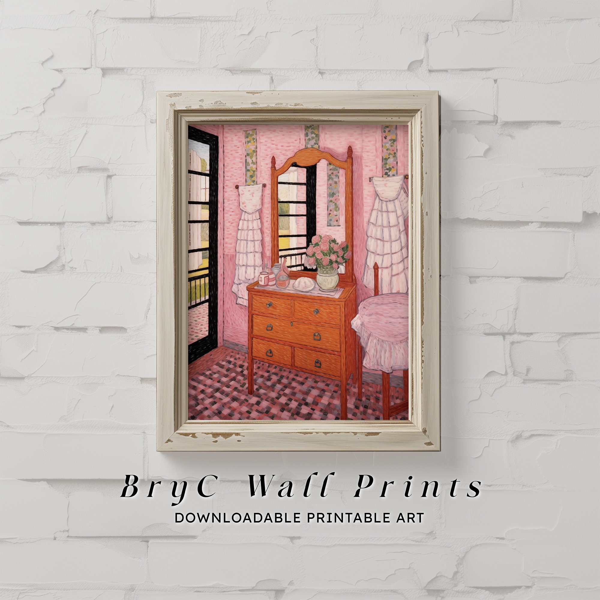 Pastel Pink Dressing Room, Coquette Room Decor, Pink Printable Wall Art ...