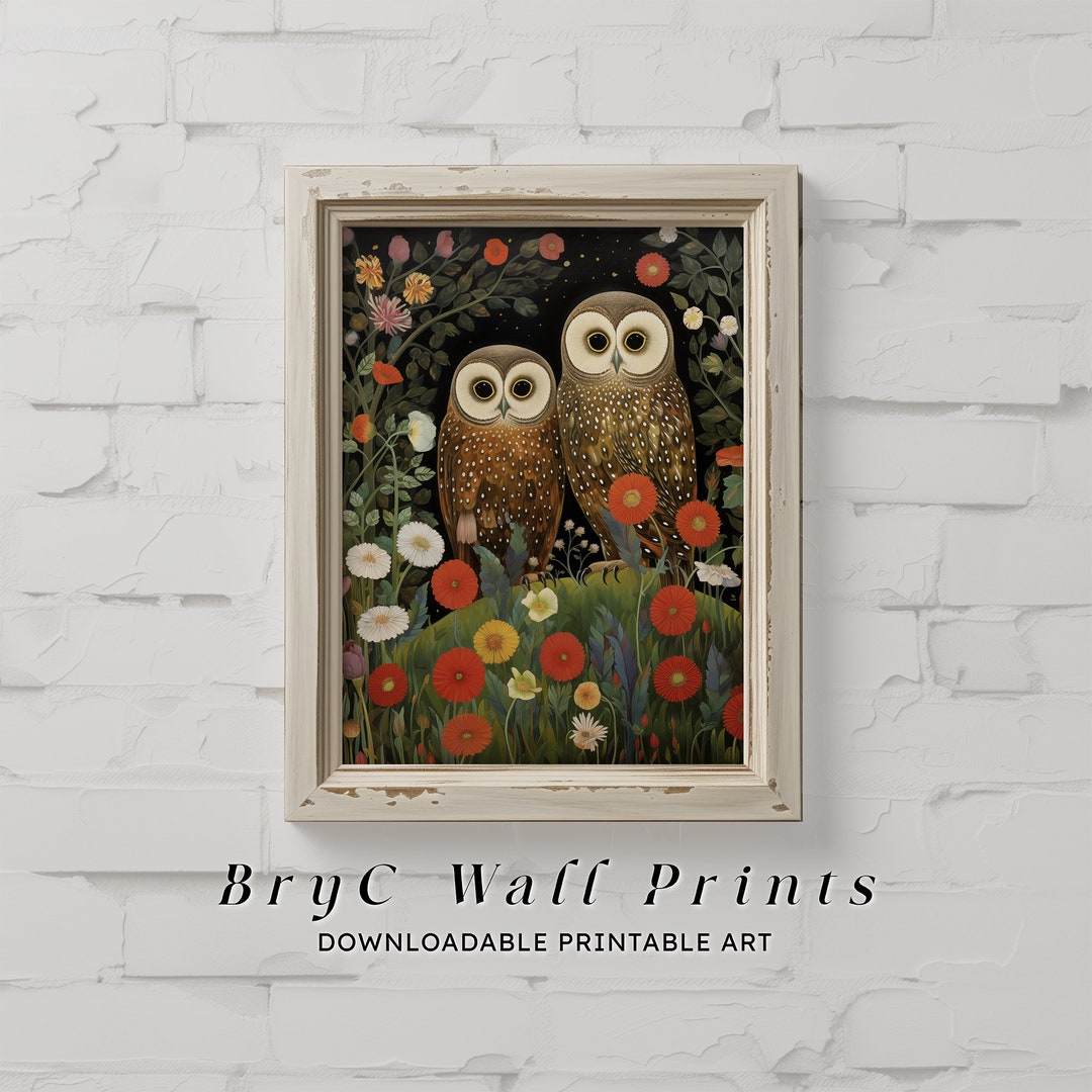 Vintage Wall Art Owl Print Vintage Owl Art Exotic Bird Art Printable ...