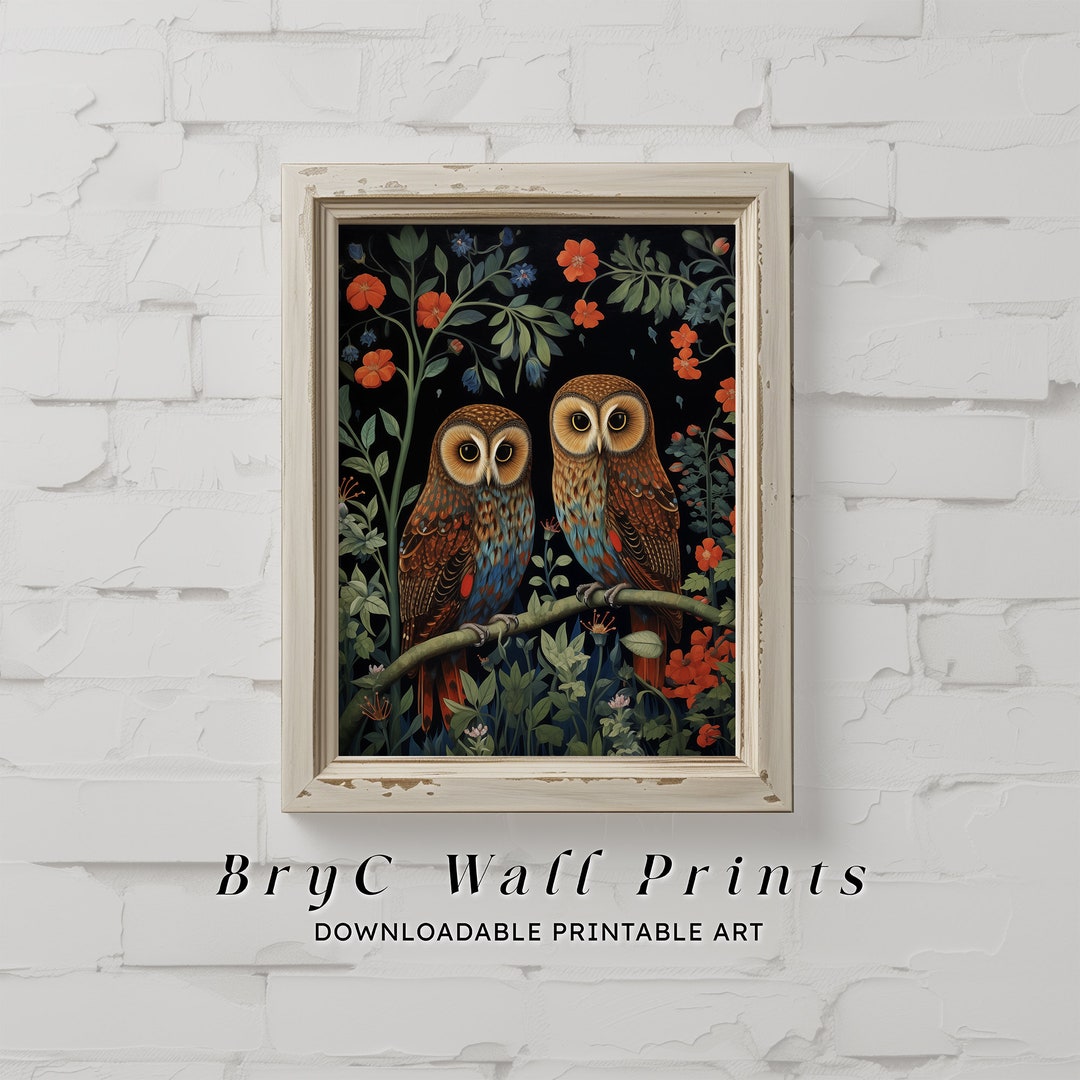 Vintage Wall Art Owl Print Vintage Owl Art Exotic Bird Art Printable ...