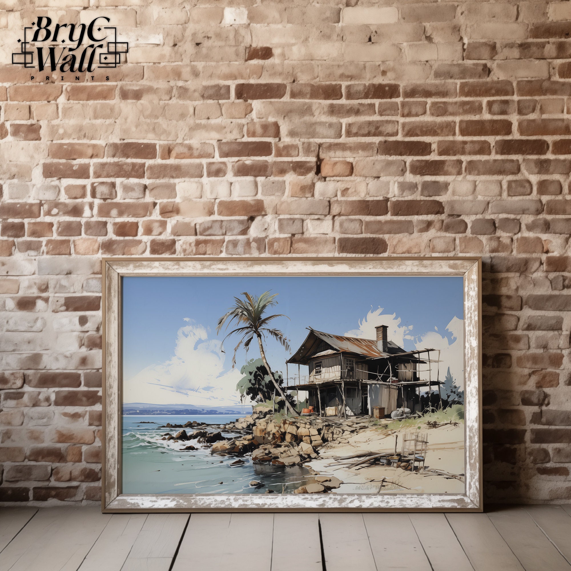 Vintage Cottage Print, Serene Coastal Print, Printable Wall Art, Rustic ...