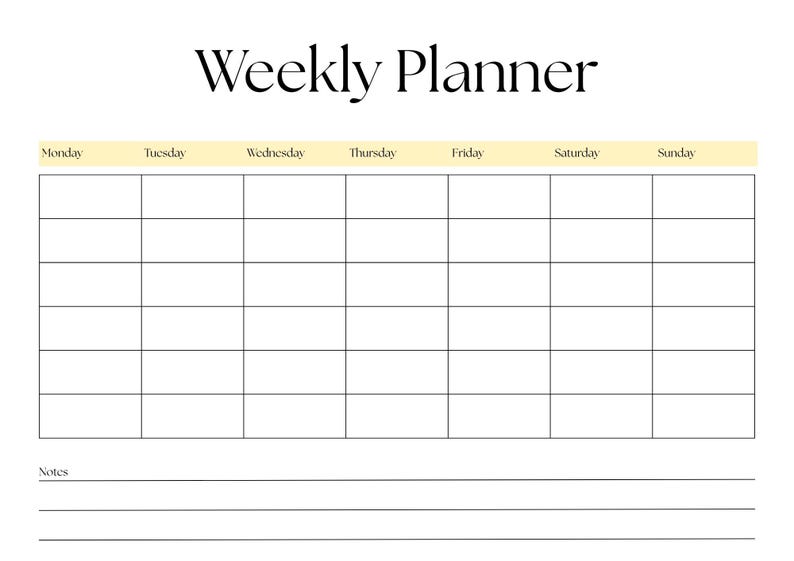 Minimalist Weekly Planner Printable, Editable Canva Schedule (A4 ...