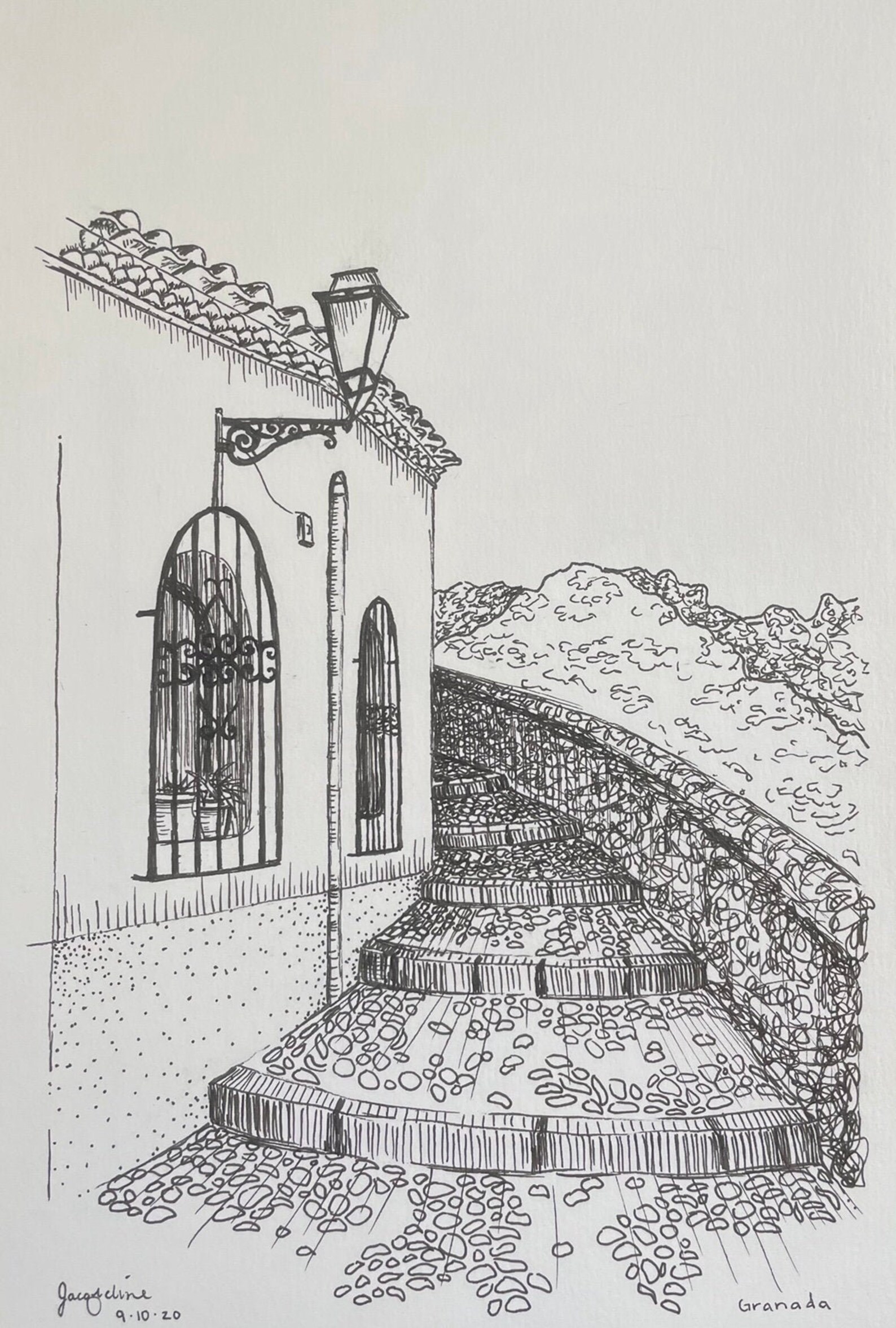 Original Pen and Ink Drawing of Granada Espagne 55 x 85 en | Etsy