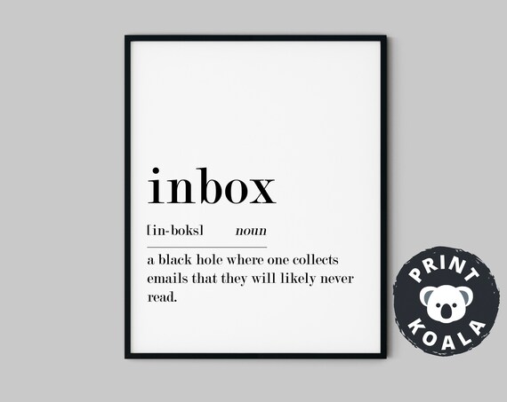Inbox Definition Print Funny Home Office Sign Printable Wall | Etsy