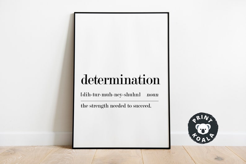 Determination Definition Print Motivational Poster - Etsy