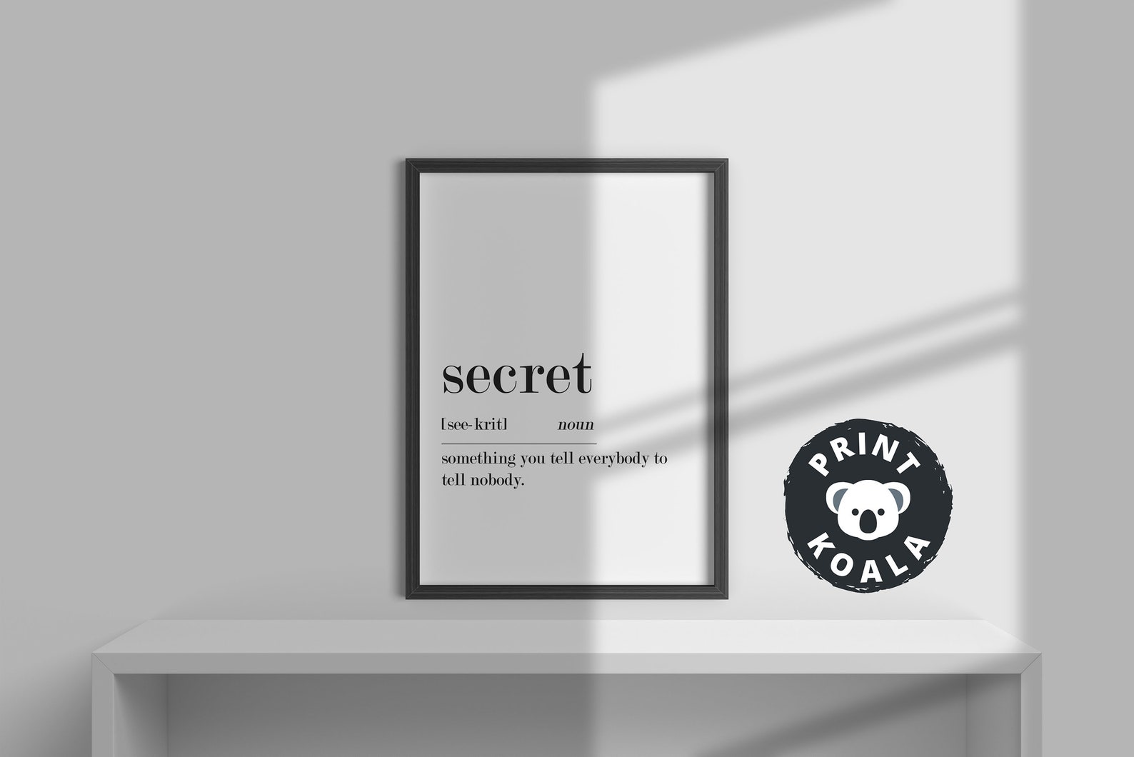 Secret Definition Printable Vertical Wall Art Funny | Etsy