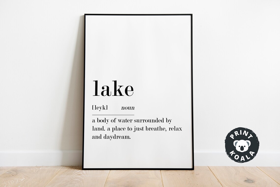 Lake Definition Print Housewarming Gift Wall Art Print Wall - Etsy