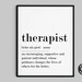 Therapist Definition Print, Therapist Gift, Printable Wall Art, Gift ...