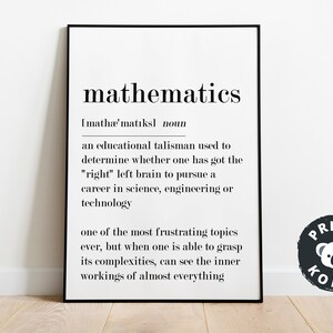 Mathematics Definition, Maths Poster, Graduation Gift, Gift for Teacher ...