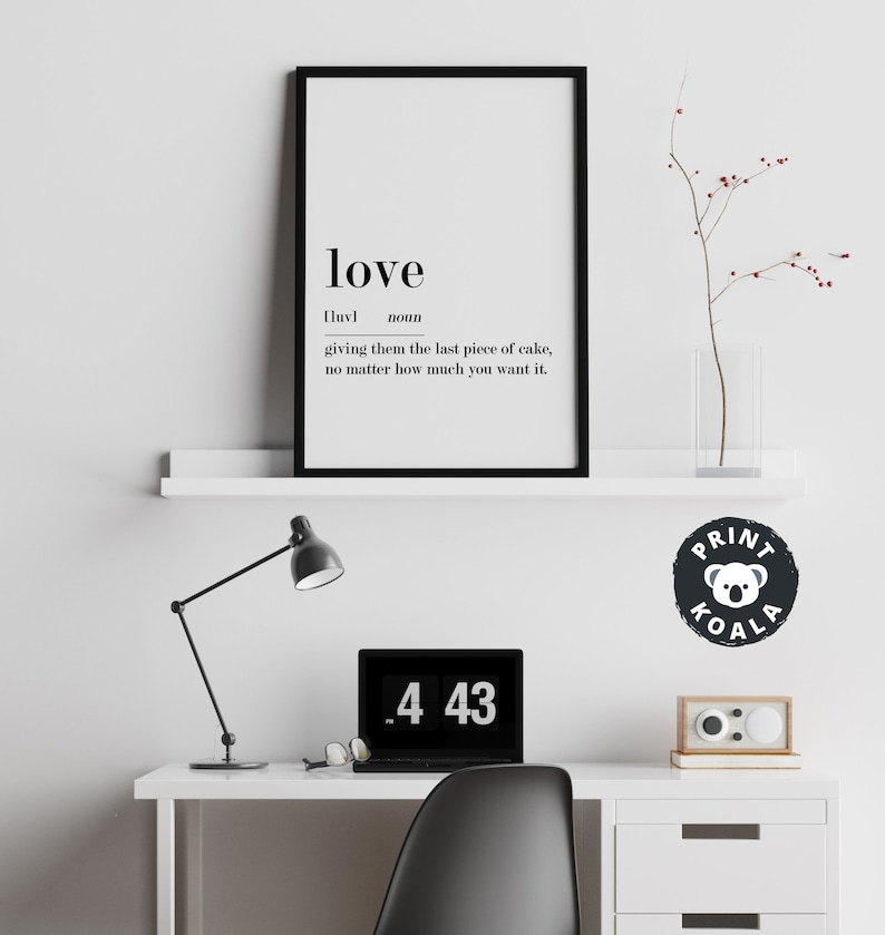 Love Definition Print Love Quote Print Printable Wall Art | Etsy