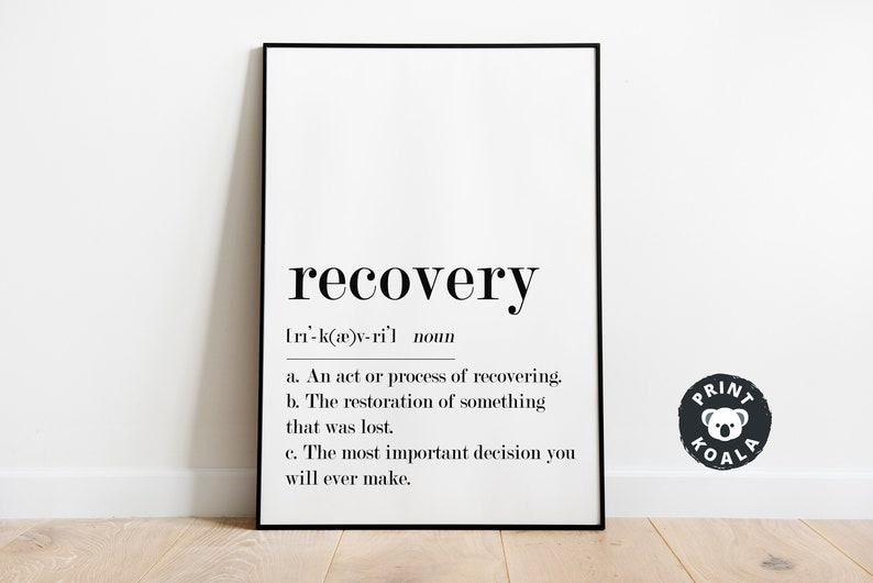 Recovery Definition Motivational Poster Printable Wall Art - Etsy