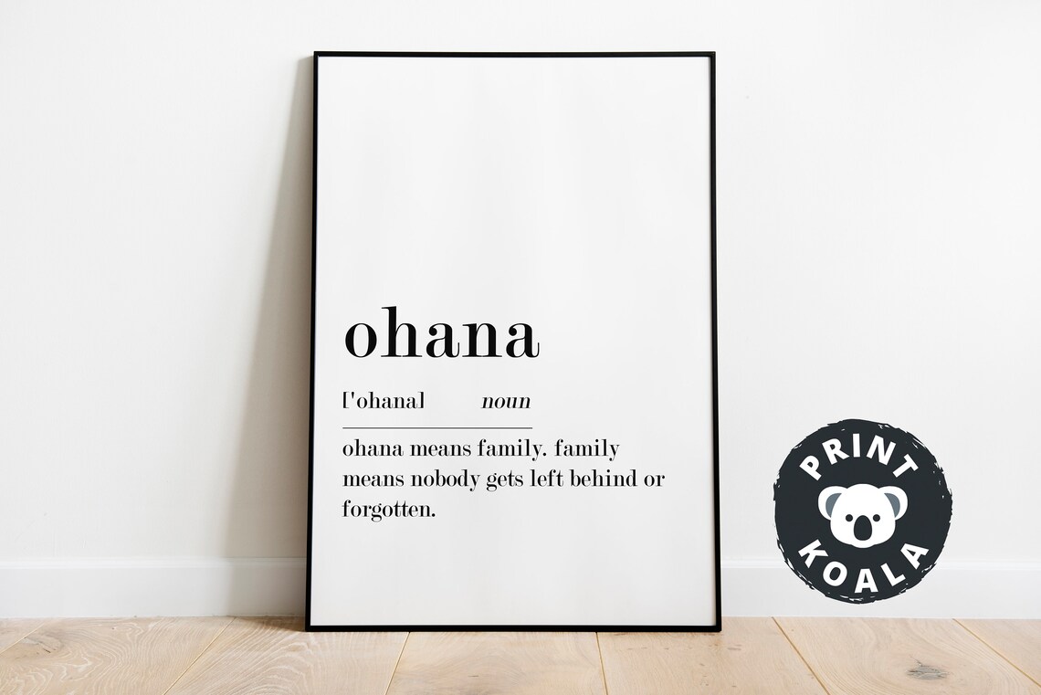 Ohana Definition Print Hawaiian Wall Art Family Definition - Etsy