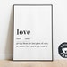 Love Definition Print Love Quote Print Printable Wall Art - Etsy
