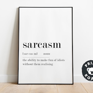 Sarcasm Definition Print: Funny Office Wall Art (digital Download) - Etsy