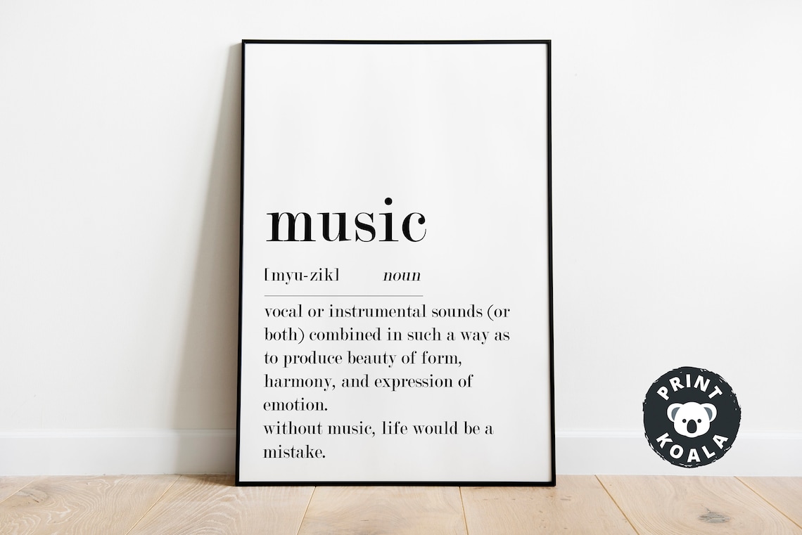 Music Definition Print Printable Artwork Music Teacher Gift - Etsy