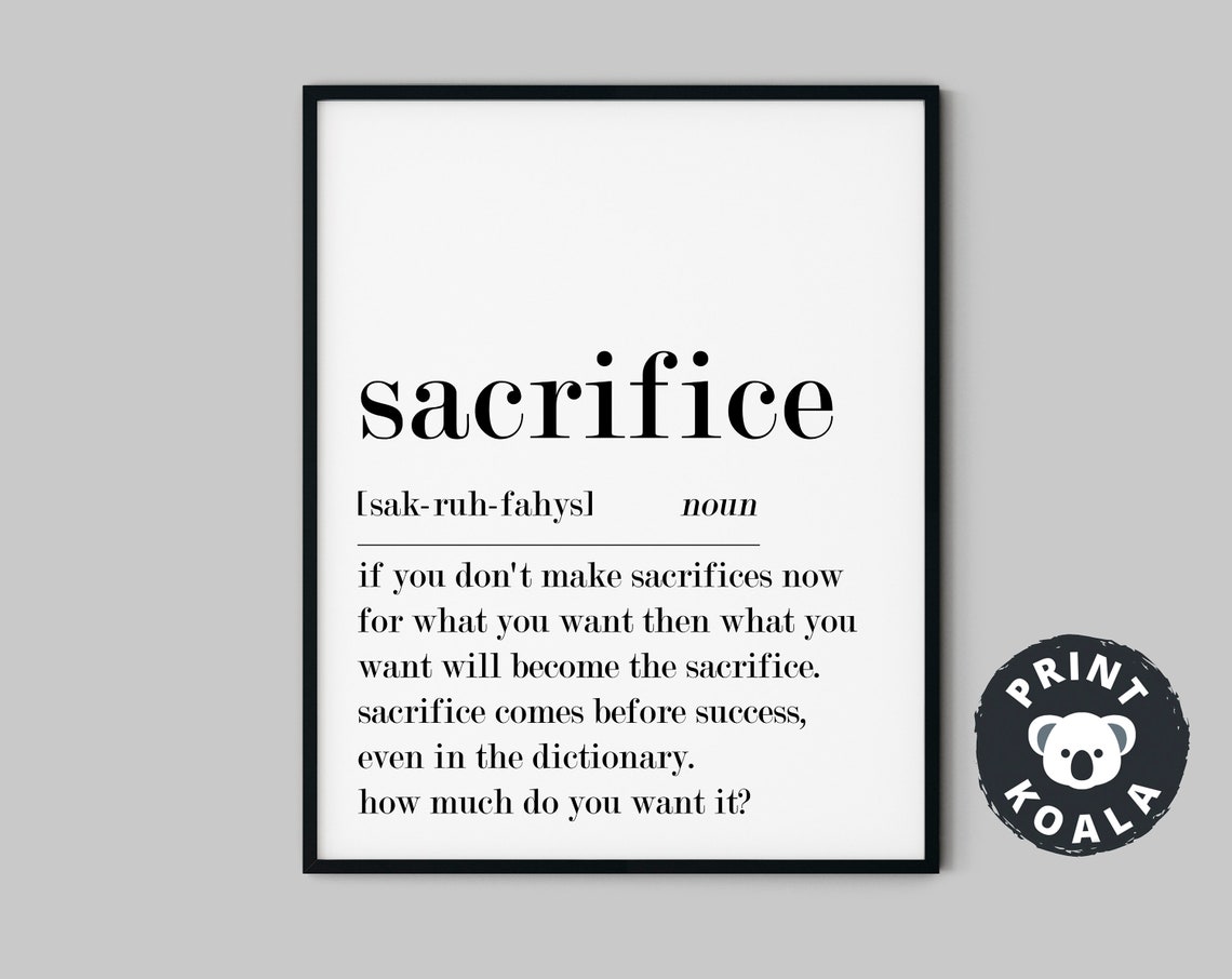 Sacrifice Definition Print Home Office Printable - Etsy